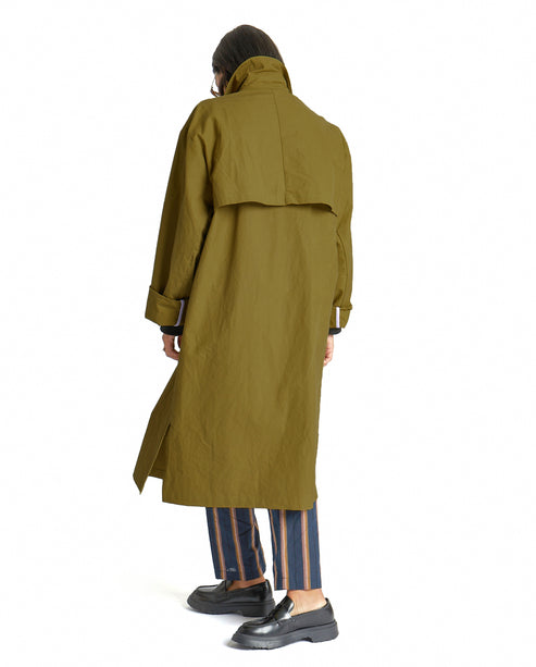 Tyfa Coat - Pea - Coated Cotton – LWN